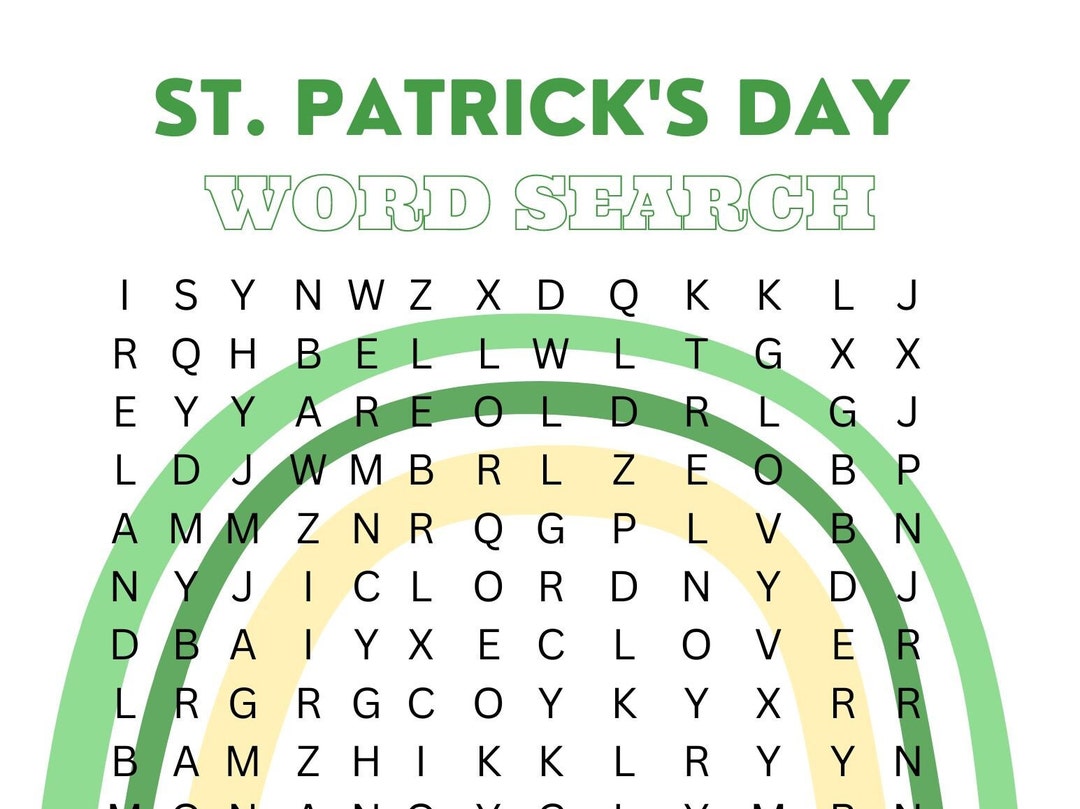 DESCARGA INSTANTÁNEA Sopa de Letras del Día de San Patricio - Etsy México