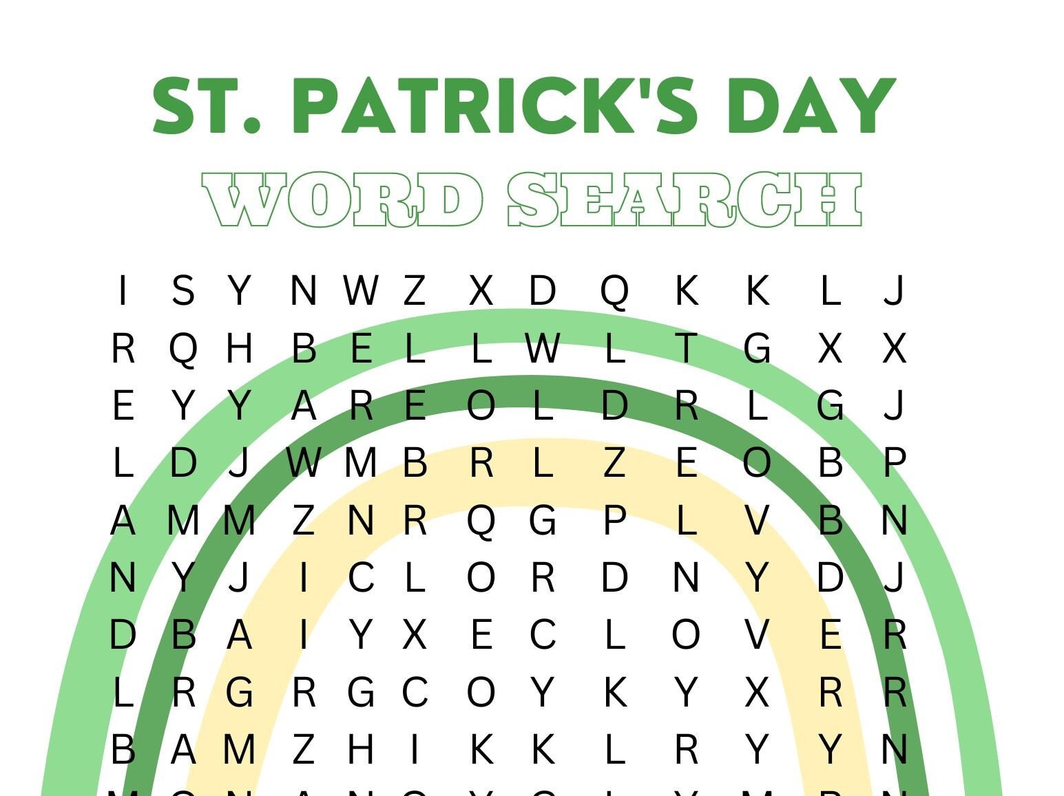 INSTANT DOWNLOAD St Patrick's Day Word Search - Etsy