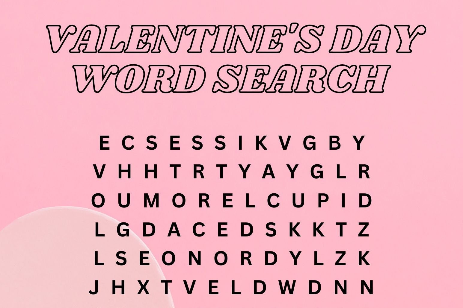 Sopa de letras del día de San Valentín - Etsy México