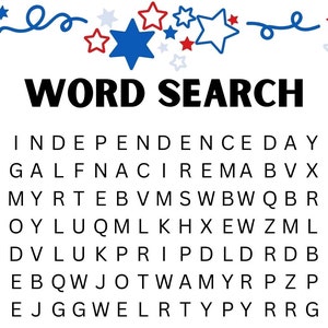 4th of July Word Search - Instant Download - Etsy