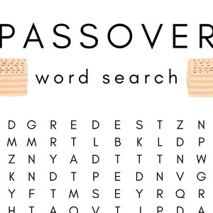 Passover Word Search - Instant Download - Etsy