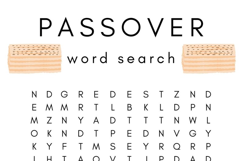 Passover Word Search - Instant Download - Etsy