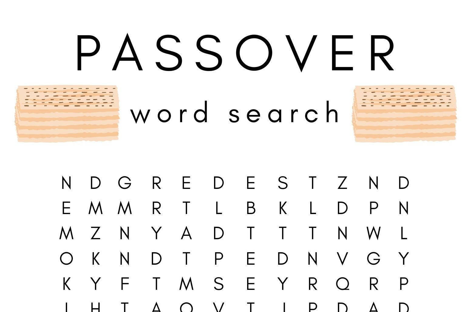 Passover Word Search - Instant Download - Etsy