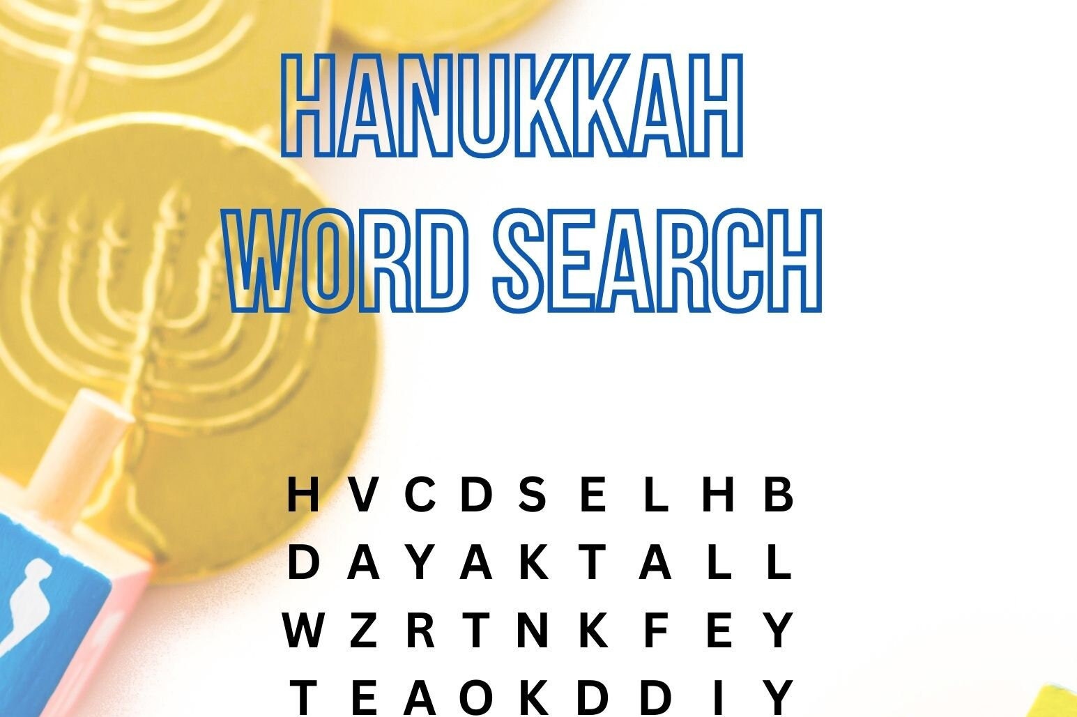Hanukkah Word Search - Instant Download - Etsy