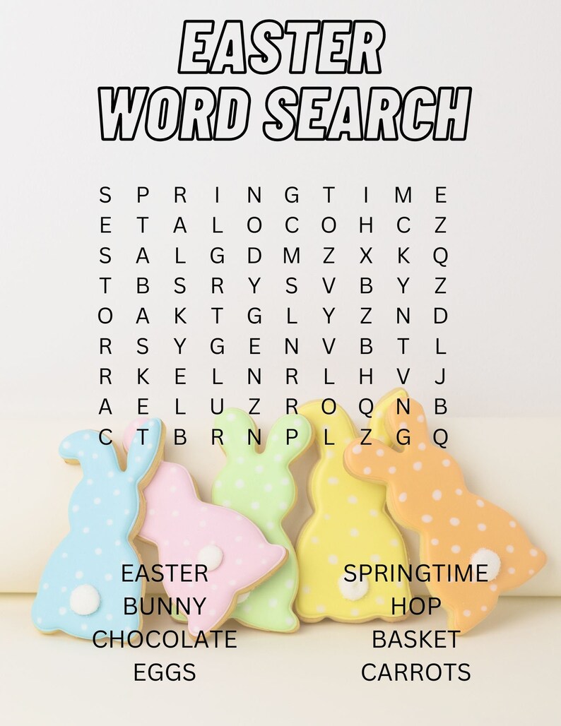 Easter Word Search - Instant Download - Etsy