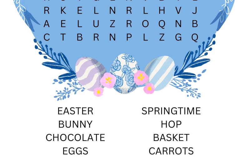 Easter Word Search - Instant Download - Etsy