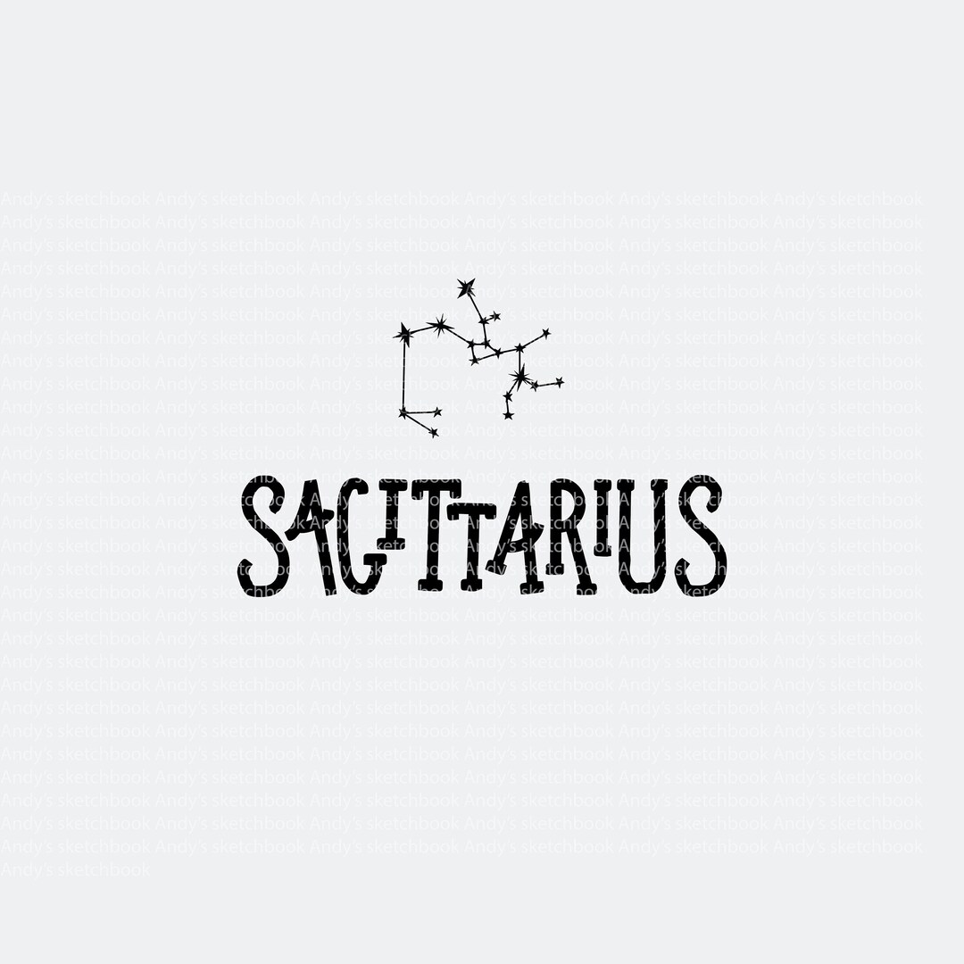 Sagittarius Astrological Sign Svg, Hand Drawn, Midcentury Modern Font ...