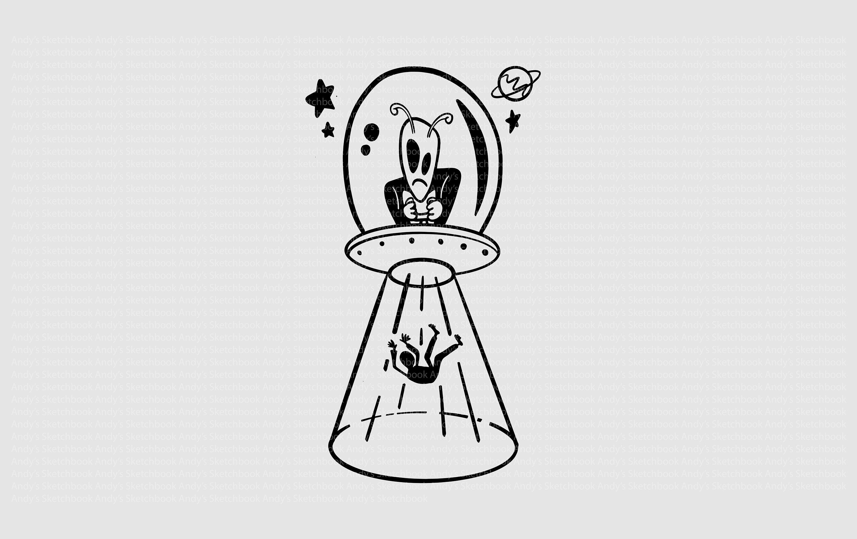 Alien Abduction SVG Graphic, UFO Sci-fi Tshirt Image for Cricut - Etsy