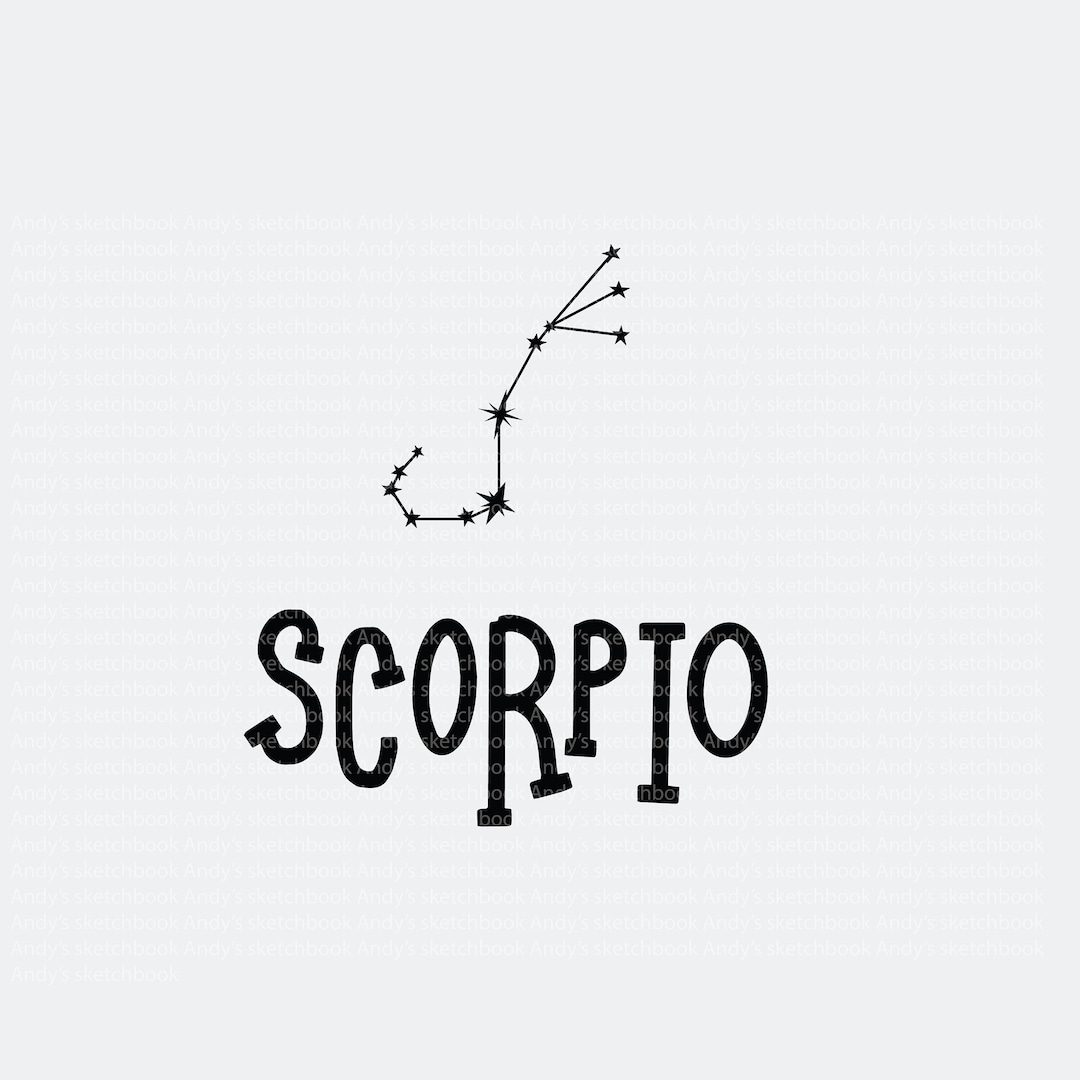 Scorpio Astrological Sign Svg, Hand Drawn, Midcentury Modern Font, for ...