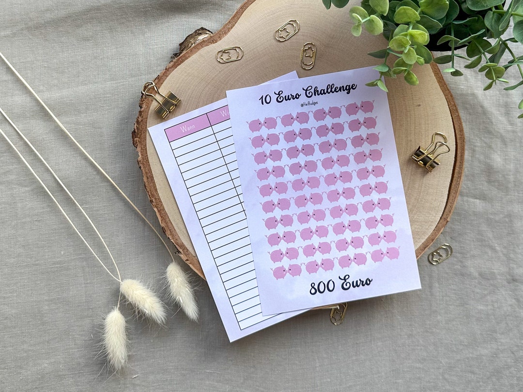 10 Euro Challenge Pig A5 - Savings Challenge - 250g Paper - Envelope ...
