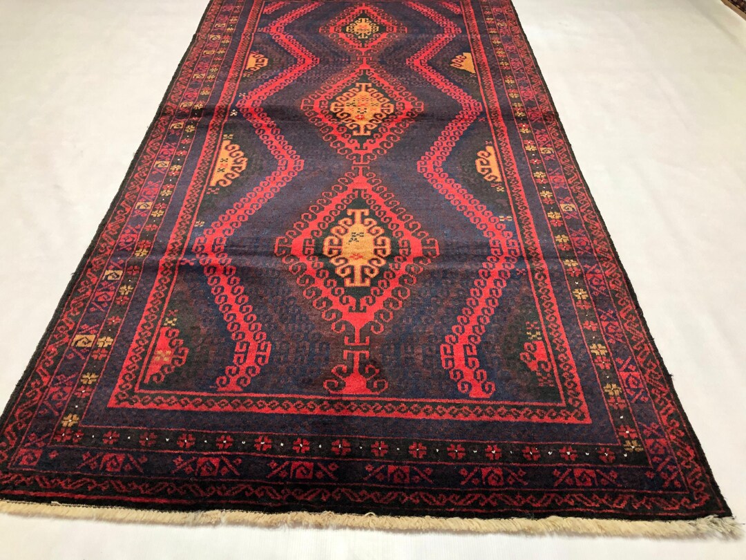 Red Tribal Rug 4x7 for Door Entry Rugs, Kitchen Non Slip Rug Soft Pile ...