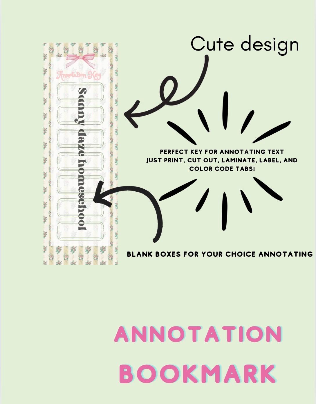 Vintage Annotation Key Bookmark Blank - Etsy