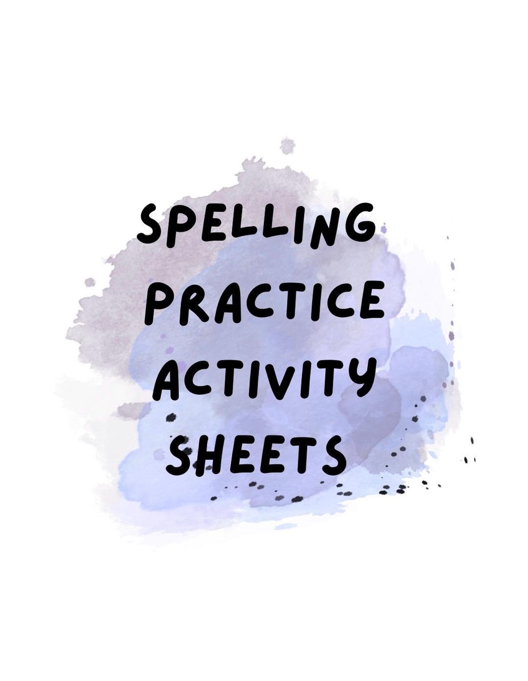 Spelling Practice Activity Sheets - Etsy