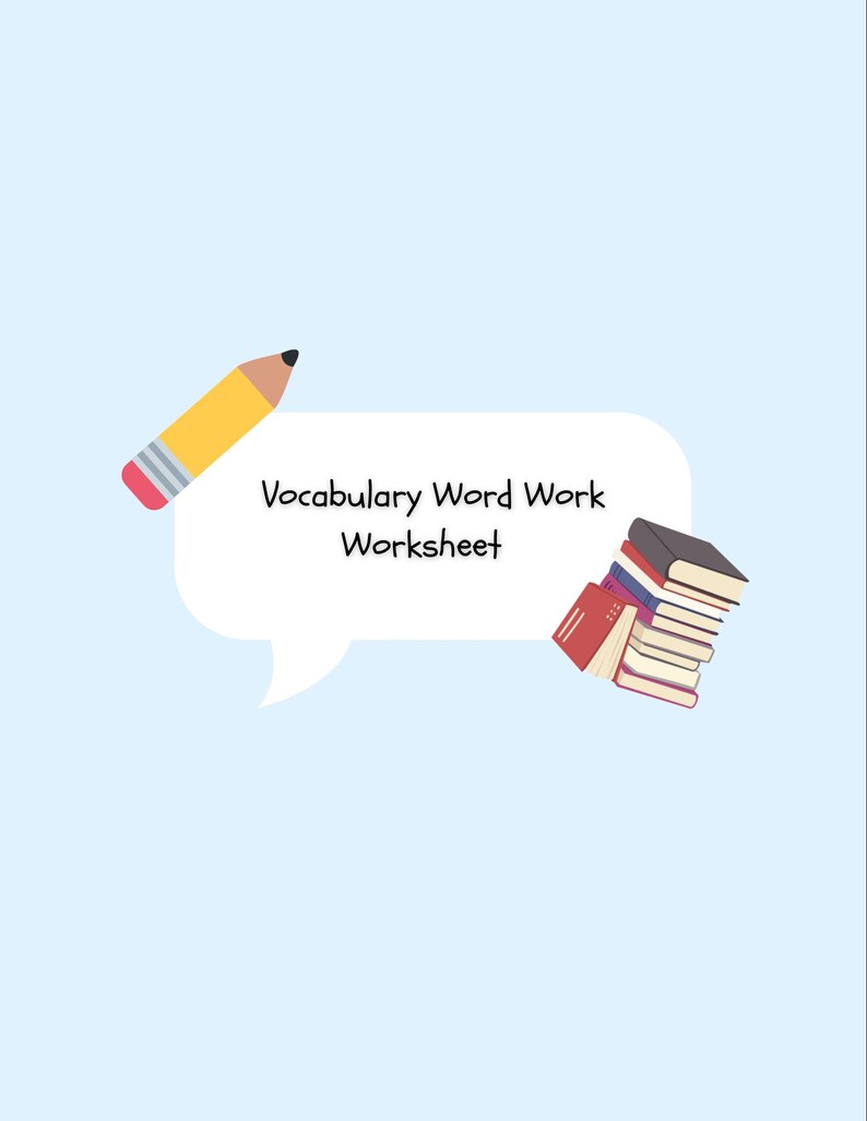 Vocabulary Word Work - Etsy