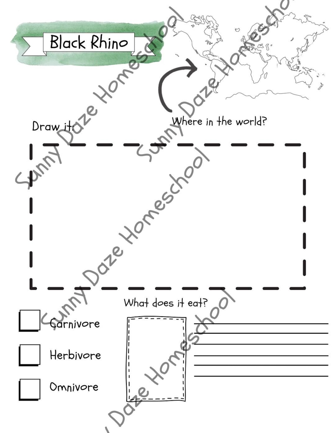 Endangered Animals Research Guide - Etsy