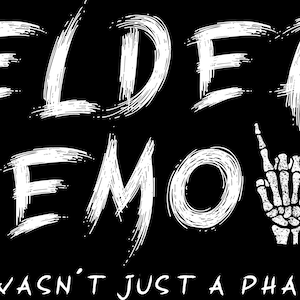 Elder Emo Skeleton Rock Graphic, T-shirt Design (digital Download) - Etsy