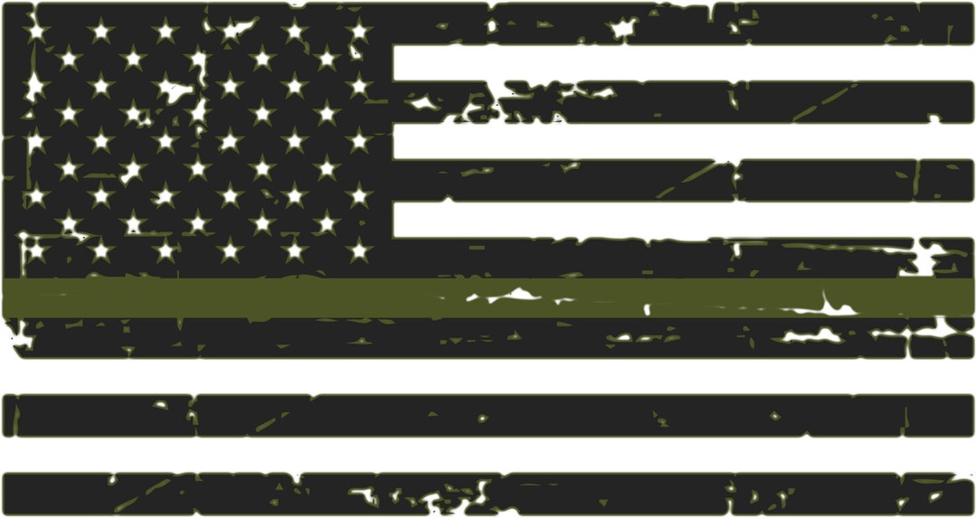 American Flag With Thin Green Line Military Digital Graphic Download (2 ...