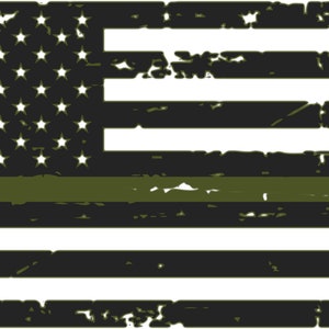 American Flag With Thin Green Line Military Digital Graphic Download (2 ...