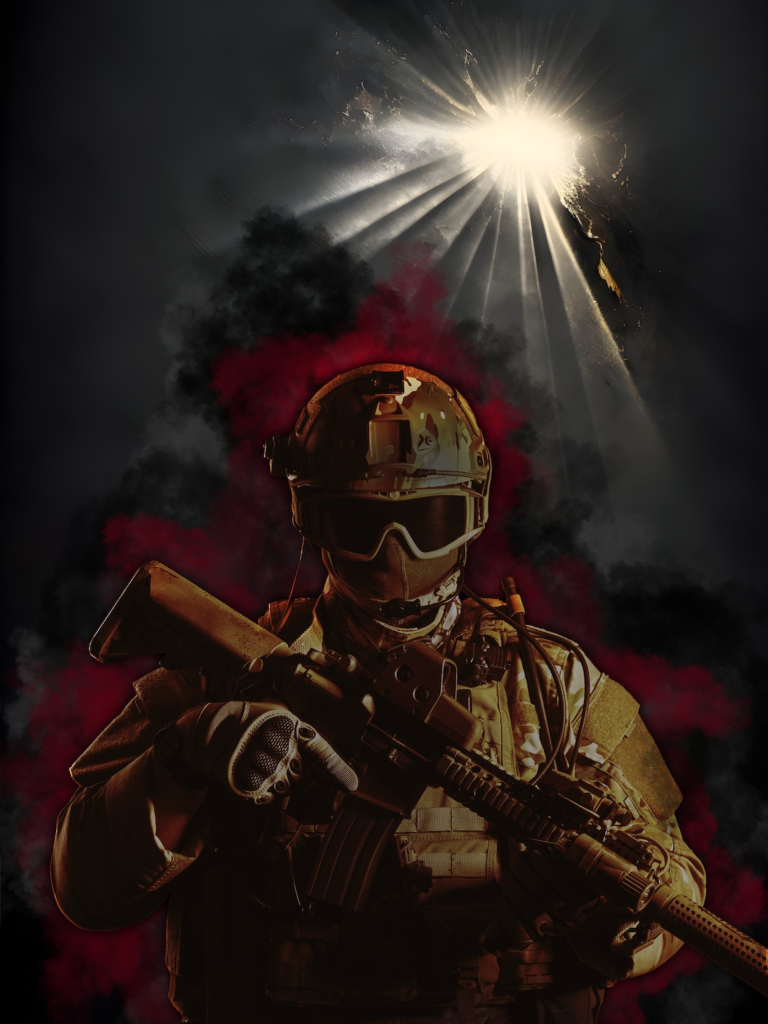 Tactical Military Soldier Digital Download Smokey Background Printable ...