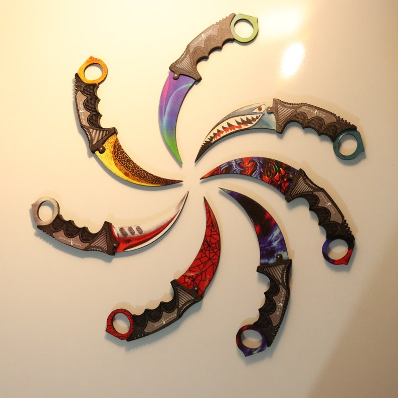 CS GO Skinned Karambit Woodden Toy, Gamer Decor, Gift for Gamer, 20cm ...
