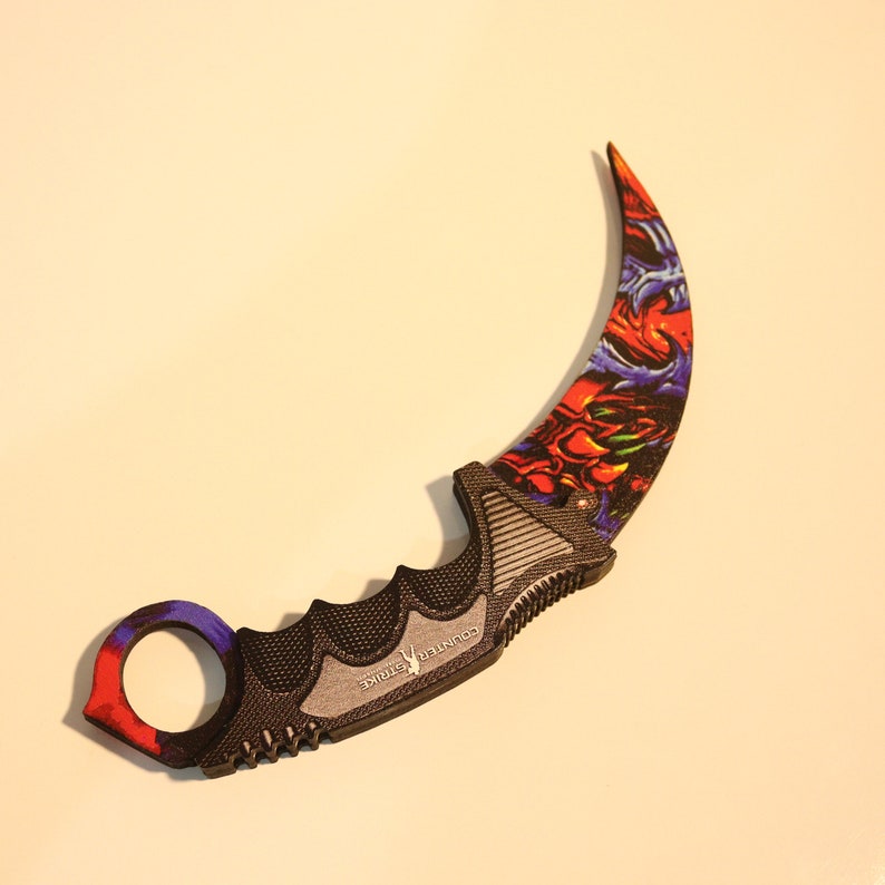 CS GO Skinned Karambit Woodden Toy, Gamer Decor, Gift for Gamer, 20cm ...