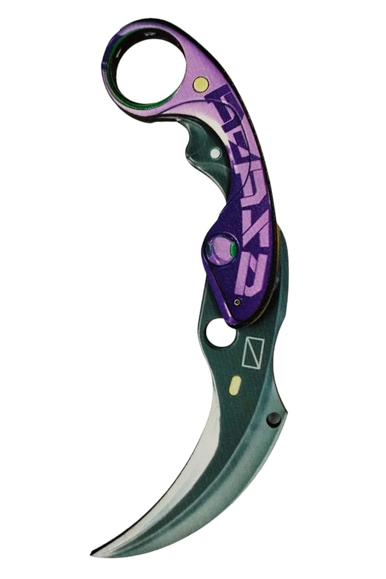 Wooden Valorant Velocity Karambit Velocity01 With Purple Skin - Etsy