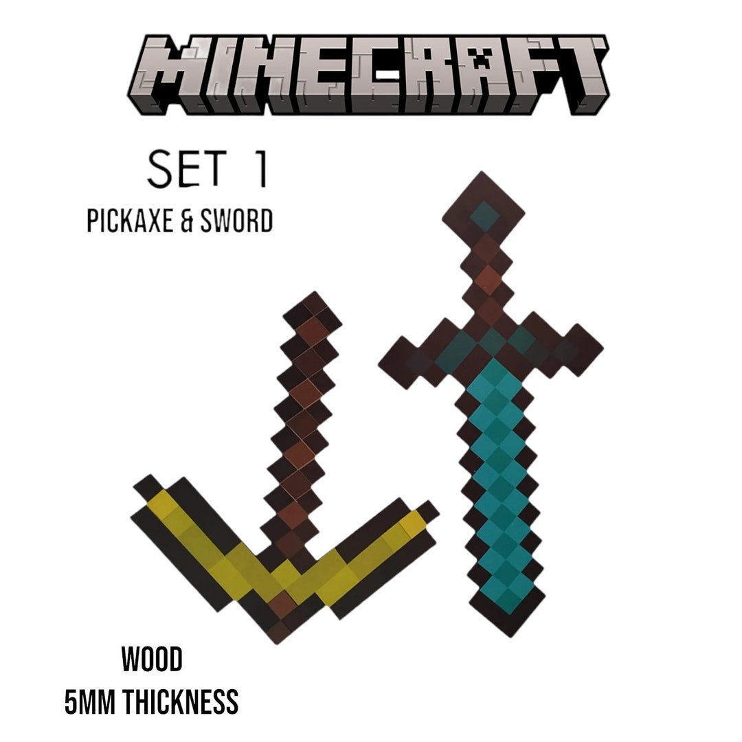Minecraft Sword and Pickaxe Together Gift for Kids Souvenir - Etsy