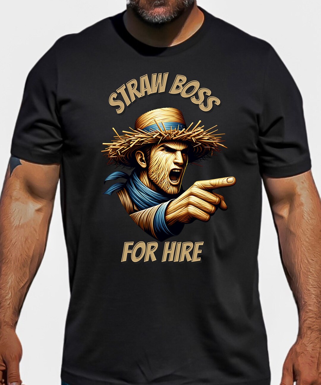 Straw Boss Funny Dad Shirt - Bossy Guy Straw Boss Humorous - Funny Dad ...