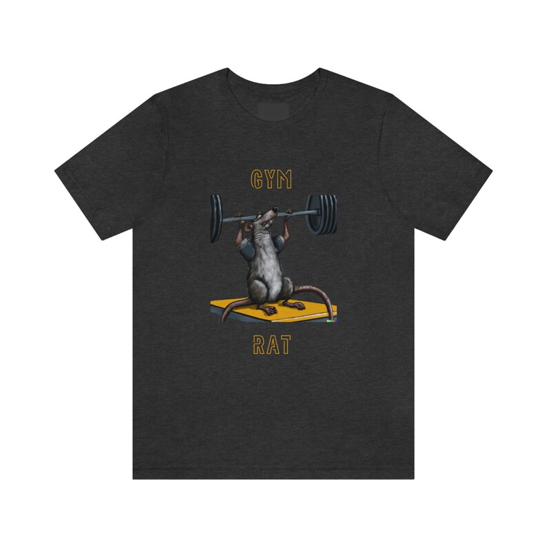 Funny Gym Rat Graphic Tee - Funny Mouse Lifting Weights - Humorous ...