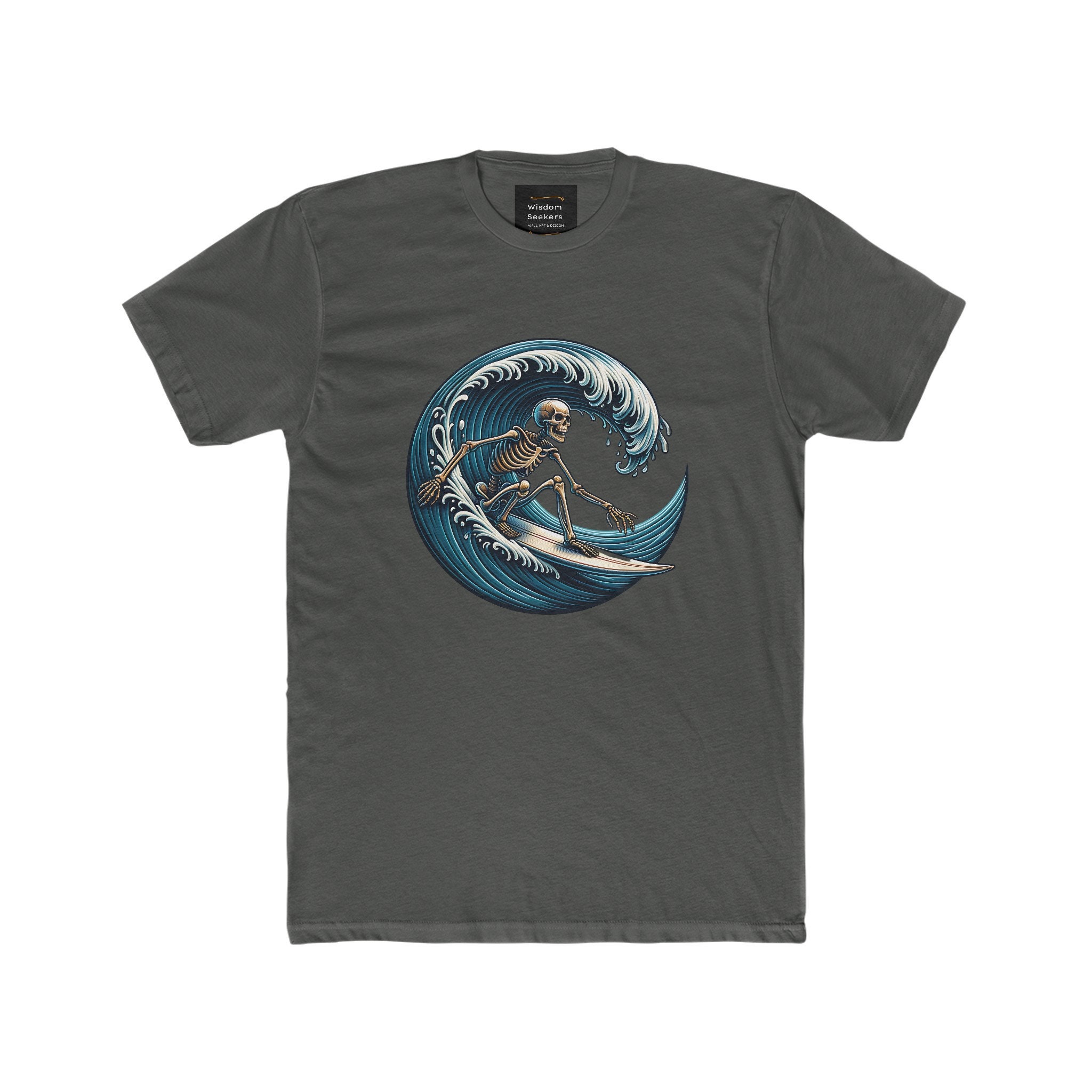 Skeleton Riding Massive Wave - Skeleton Surfing Shirt - Hang Ten ...
