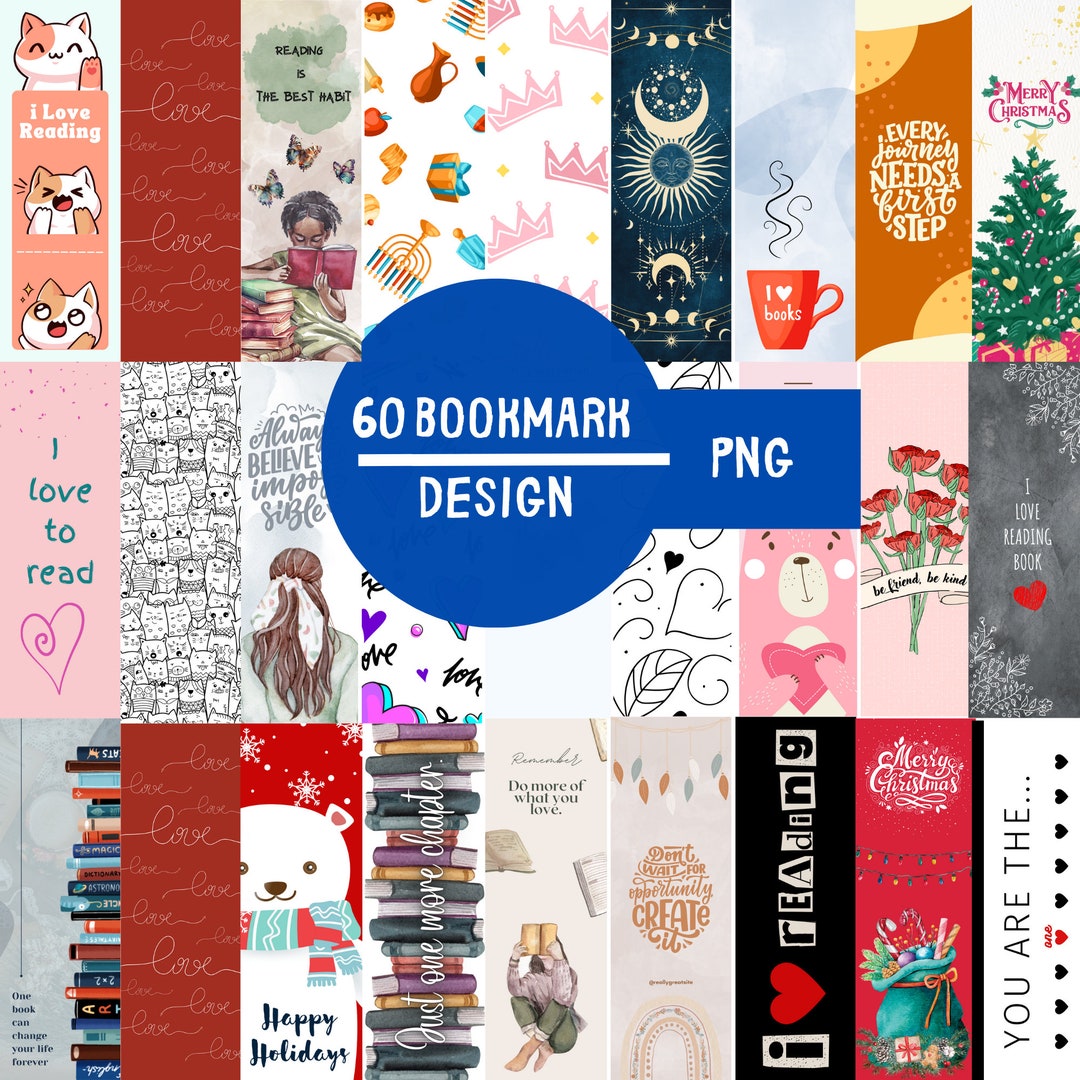 Printable Bookmarks Christmas Bookmarks Bookmark Bundle - Etsy