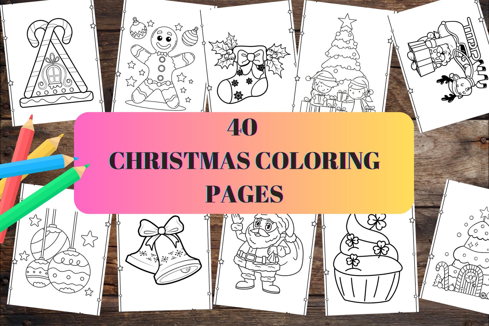 Christmas Coloring Pages, Cute Christmas Coloring 40 Pages,christmas ...