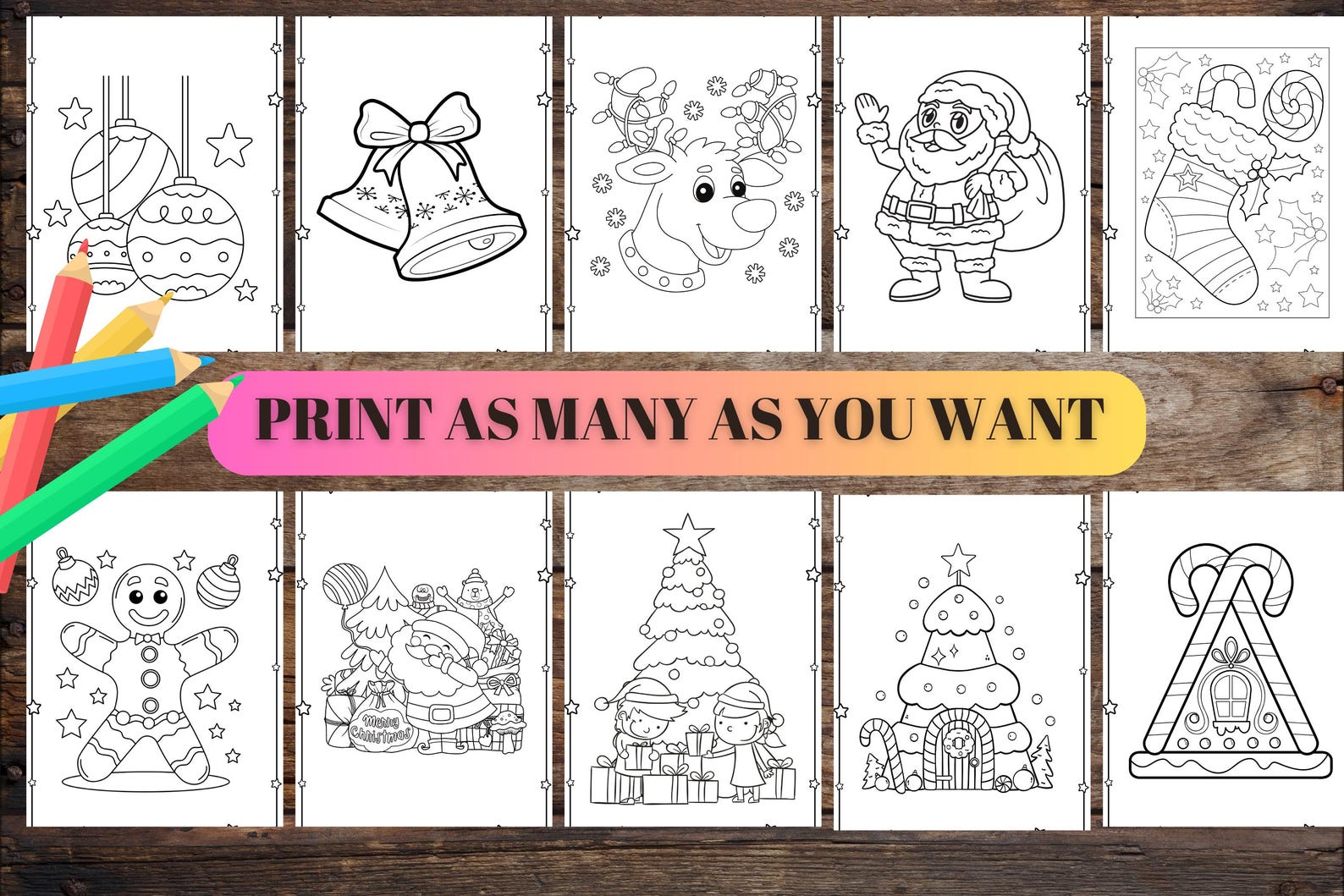 Christmas Coloring Pages, Cute Christmas Coloring 40 Pages,christmas ...