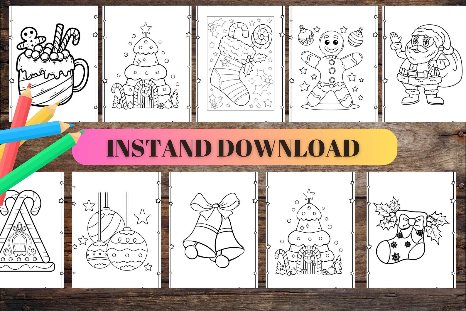 Christmas Coloring Pages, Cute Christmas Coloring 40 Pages,christmas ...