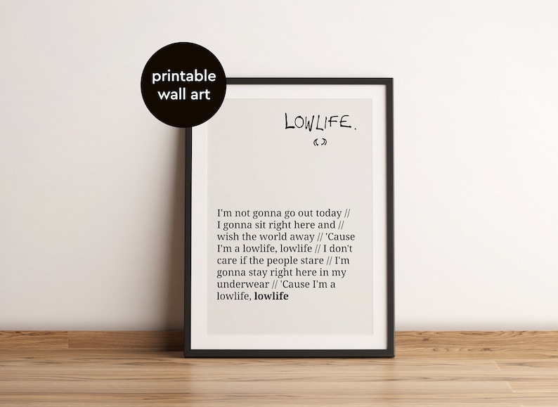 Yungblud - Hated - Lowlife - Lyrics Posters - 2 Colors - Wall Art ...
