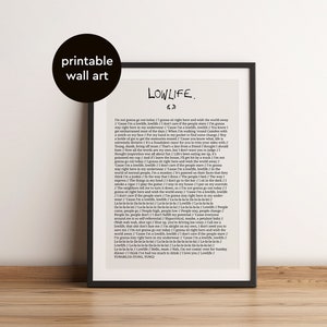 Yungblud - Hated - Lowlife - Lyrics Posters - 2 Colors - Wall Art ...