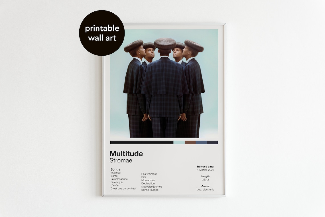 Stromae Multitude Album Cover Poster - Wall Art - Home Decor - Digital ...