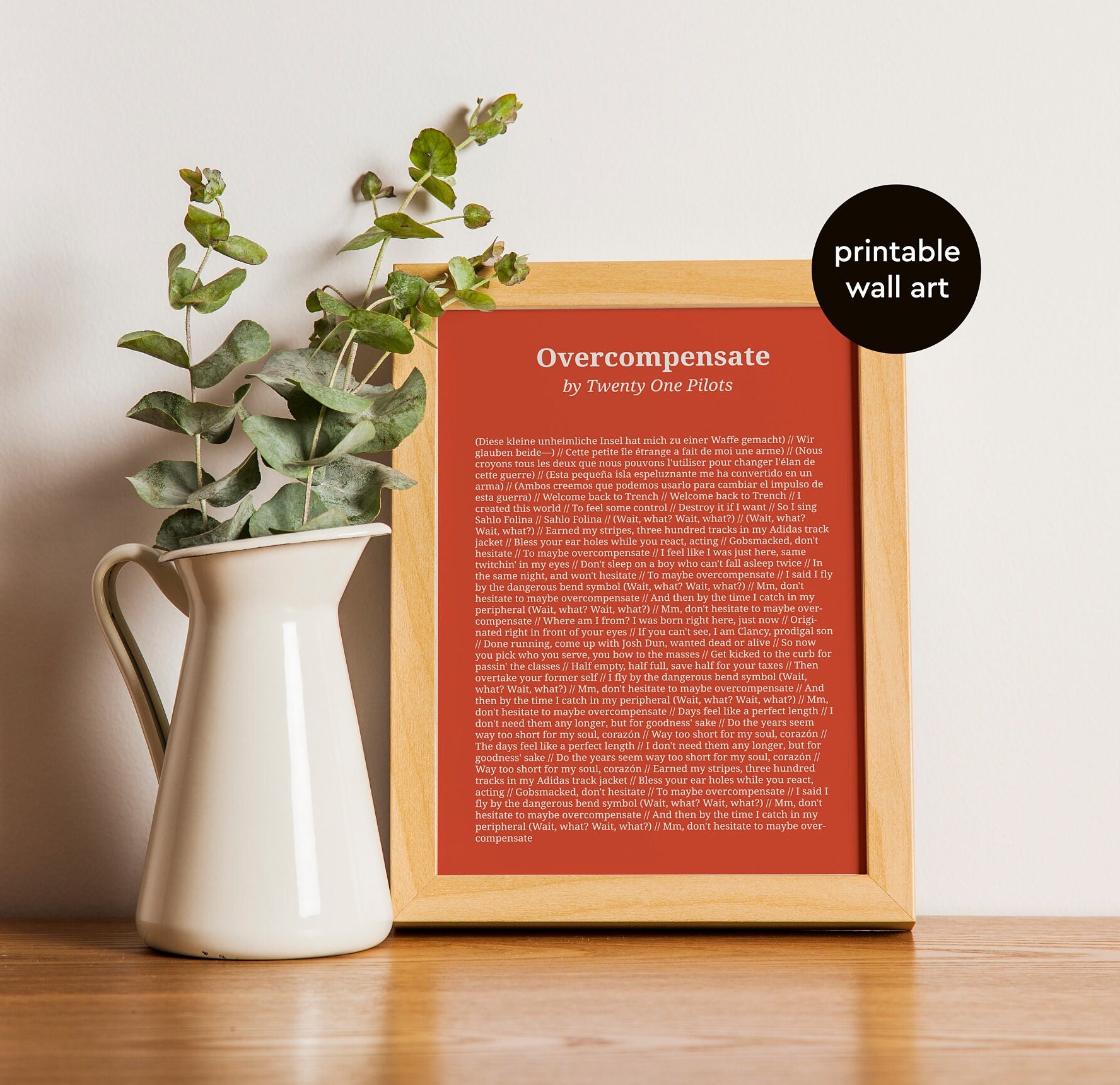 Twenty One Pilots - Overcompensate - Clancy - Lyrics Posters - Wall Art ...