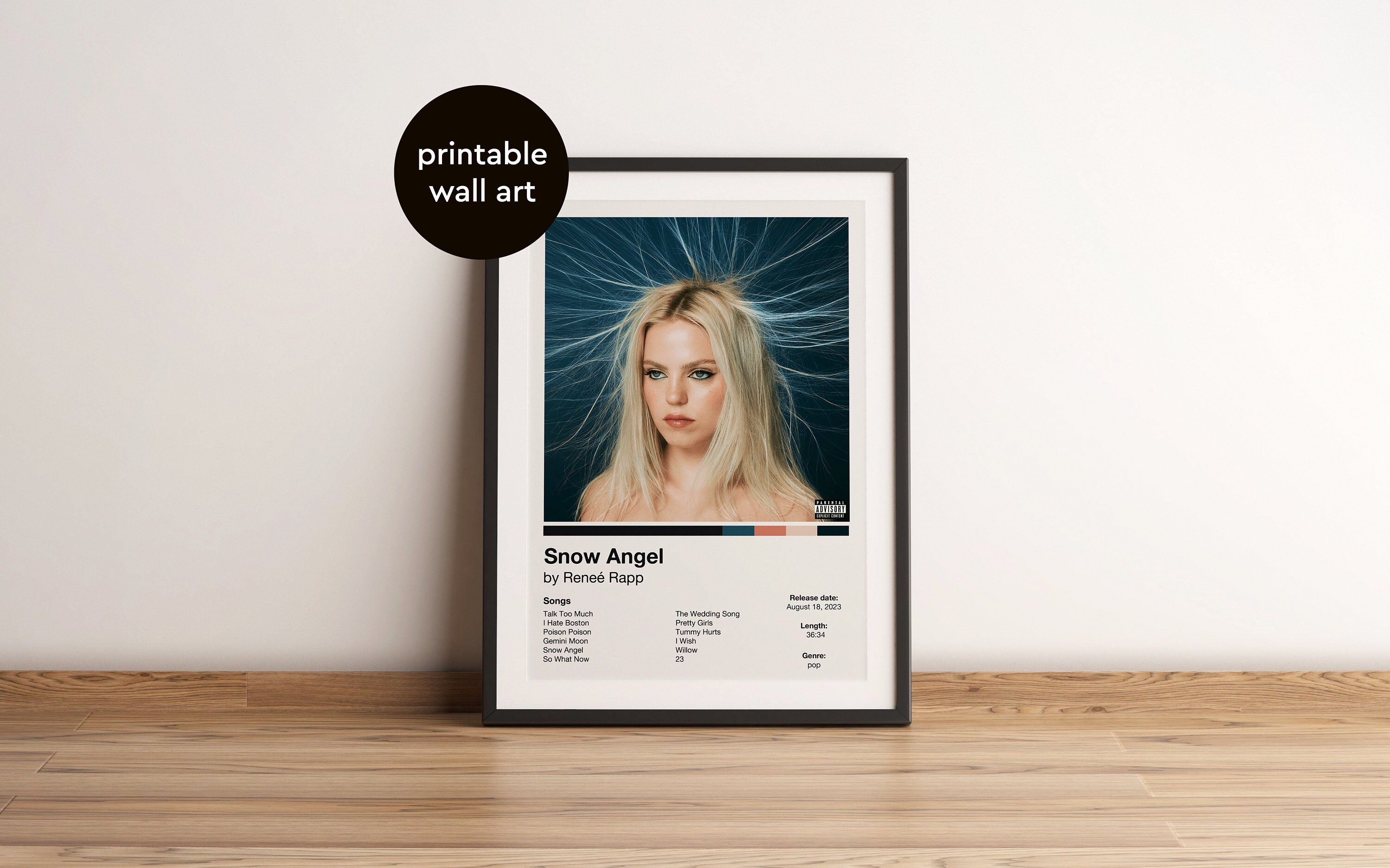 Reneé Rapp - Snow Angel - Album Cover Poster - Wall Art - Home Decor ...