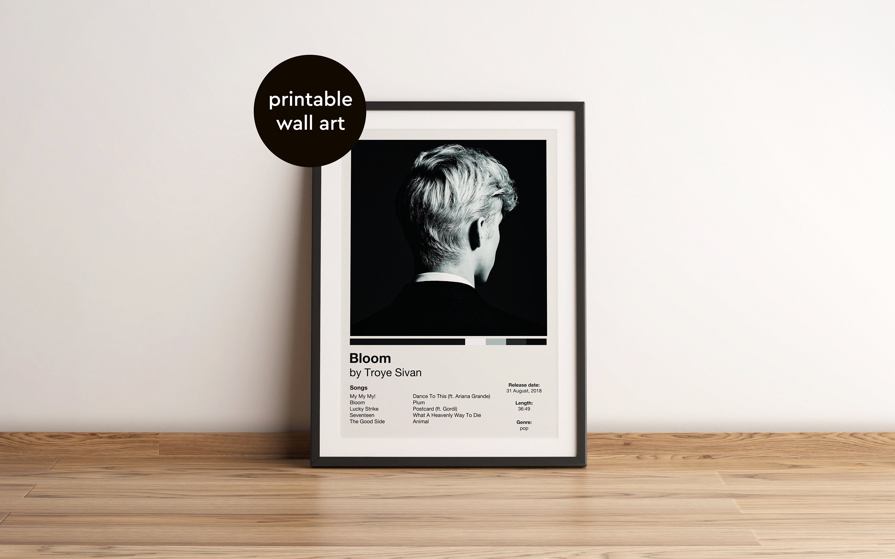 Troye Sivan - Bloom - Album Cover Poster - Wall Art - Home Decor ...