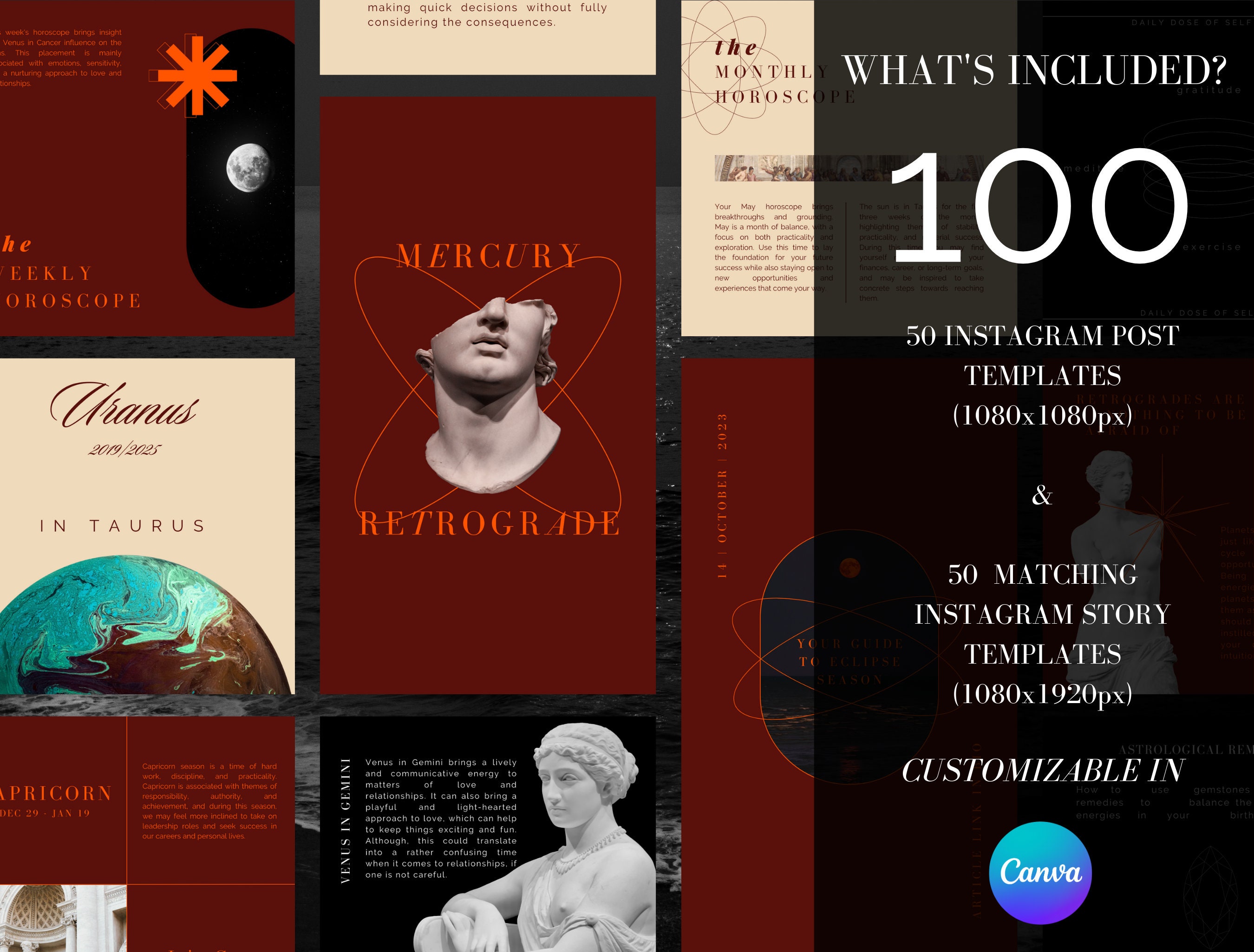 100 Professional Instagram Astrology Templates | Astrology Instagram ...