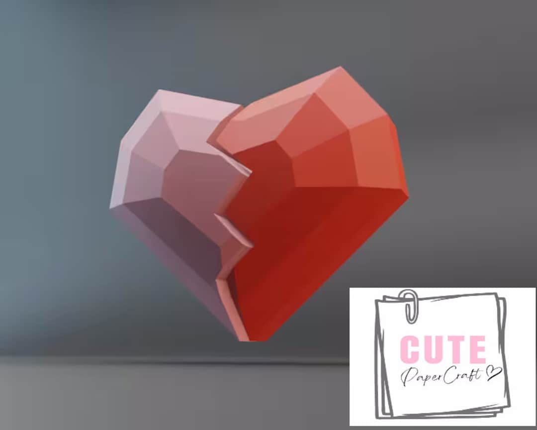 DIY Papercraft Heart Printable Templatespapercraft Template - Etsy Canada