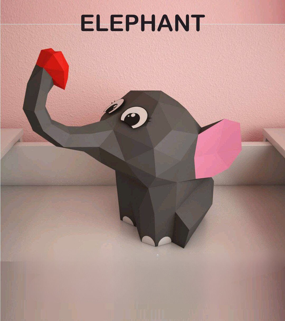 DIY Papercraft Elephant Printable Templatespapercraft - Etsy Ireland