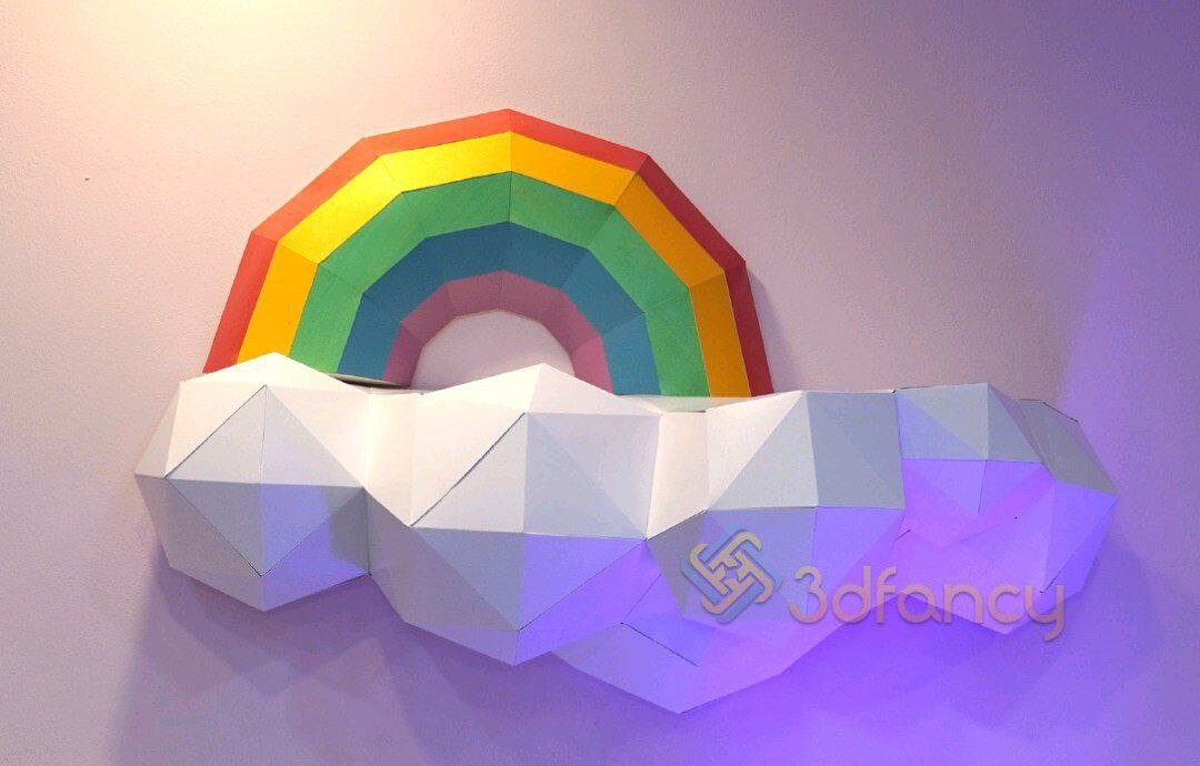 DIY Papercraft Cloud Rainbow Printable Templatespapercraft - Etsy Australia