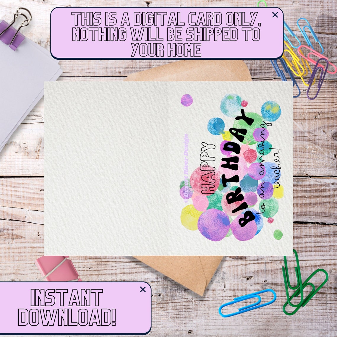 Teacher Birthday Card | Happy Birthday to an Amazing Teacher! | Digital ...