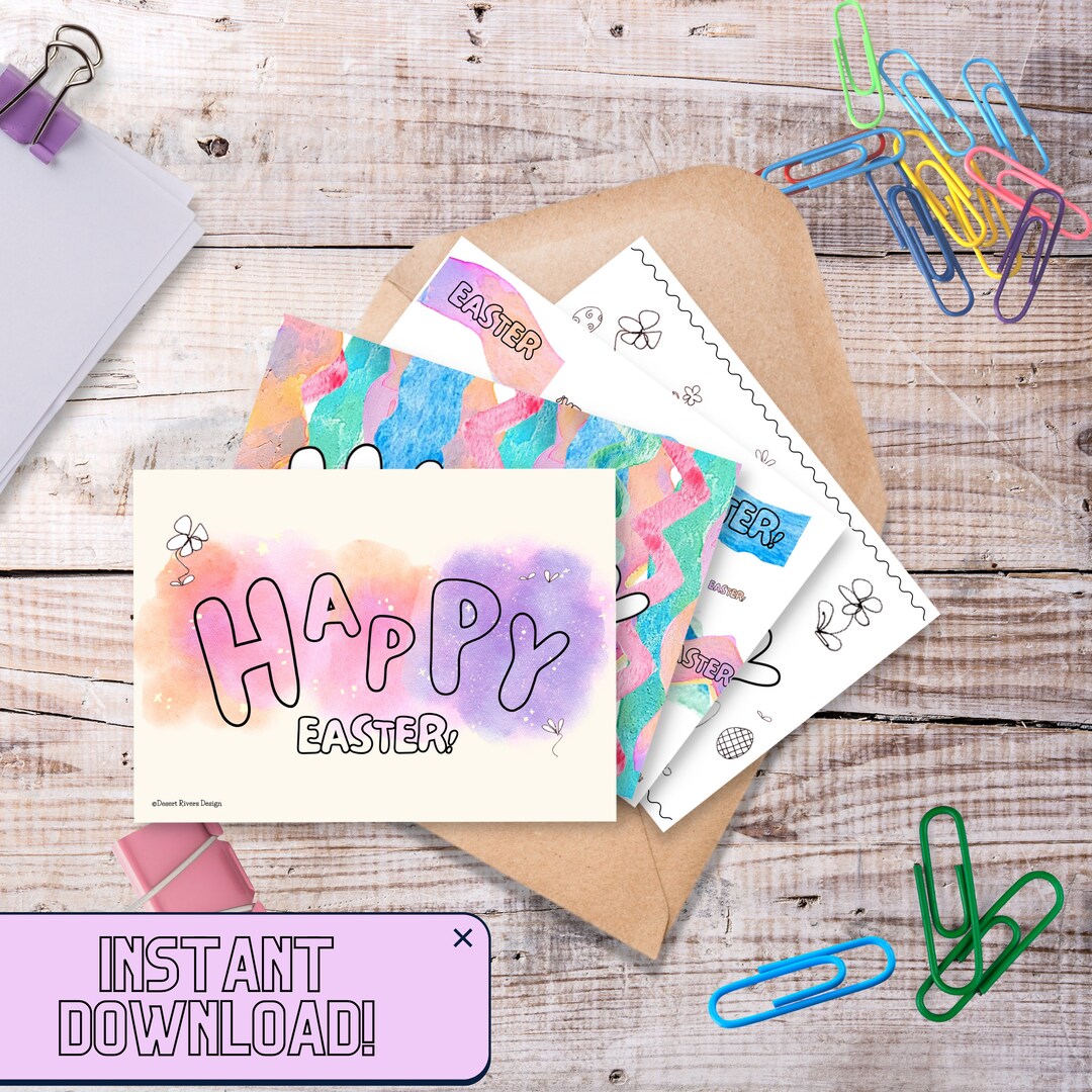 Easter Cards Pack Printable Card Bundle | 7 Different Cards Included ...