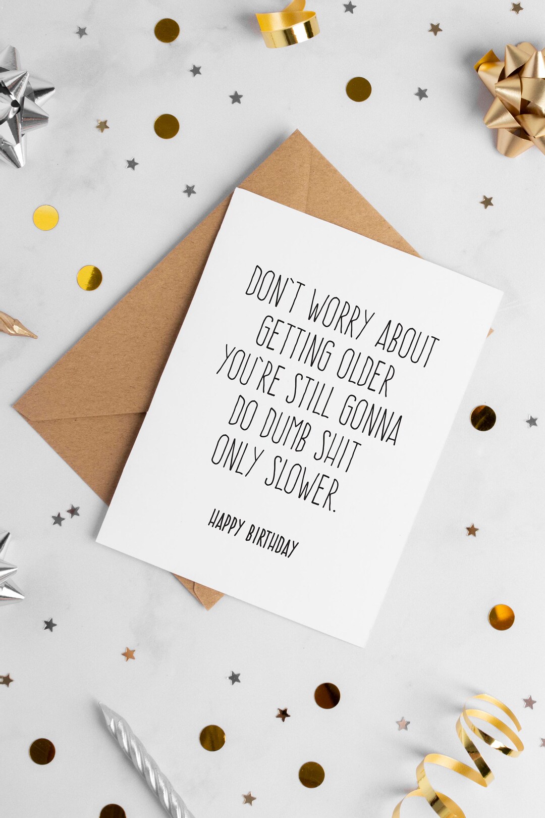 Cheeky Birthday Folding Card, Instant Digital Download, Printable PDF ...