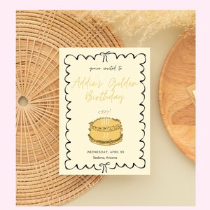 Golden Birthday Invite Template - Etsy