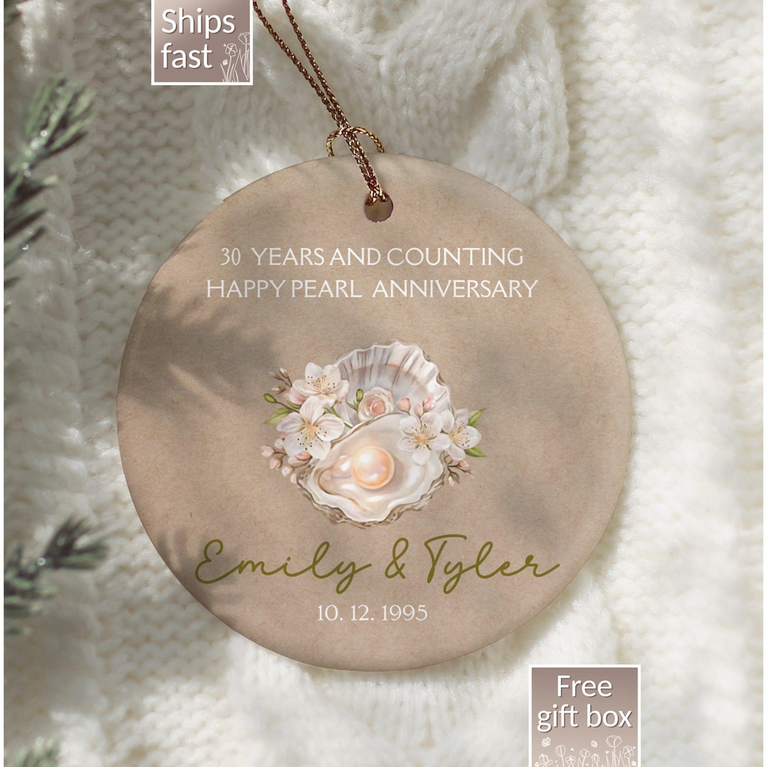 Pearl Wedding Anniversary Gift, 30th Wedding Anniversary Ornament ...