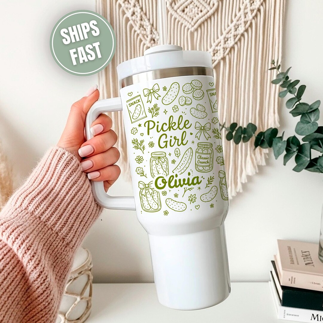 Pickle Tumbler 40oz Personalized Pickle Gifts for Pickle Lover, Pickle ...